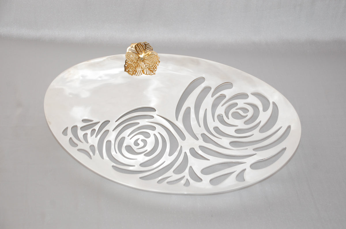 Jali Rose Oval Platter – Exclusively Yours Artefacts LLP